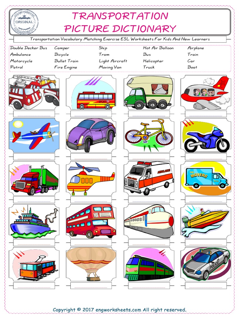 Transportation Vocabulary for ESL Kids | PDF | Transport | Aircraft