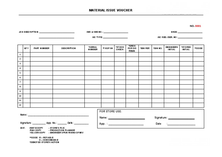 Material Issue Vaucher | PDF | Finance & Money Management | Technology ...