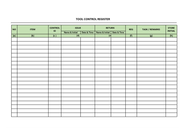 Tool Control Register | PDF