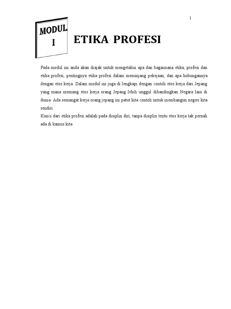 Modul-Etika Profesi d4 2019 | PDF