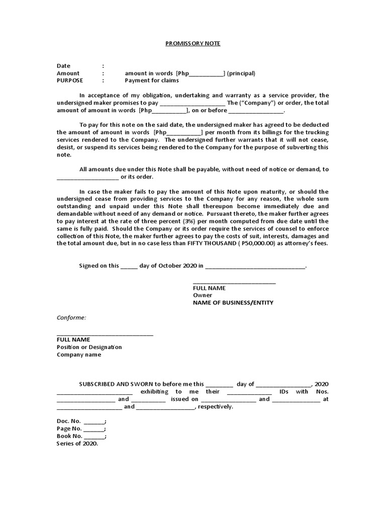 Promissory Note_off set | PDF