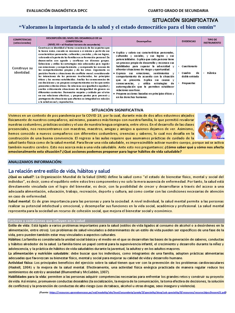 2023 S4 Evaluación Diagnóstica DPCC | PDF