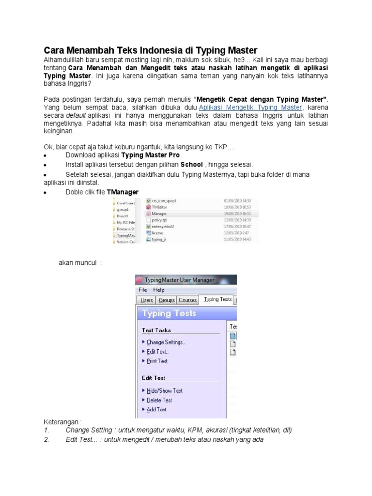 Tambah Teks di Typing Master Indonesia | PDF | Seni & Disiplin Bahasa ...