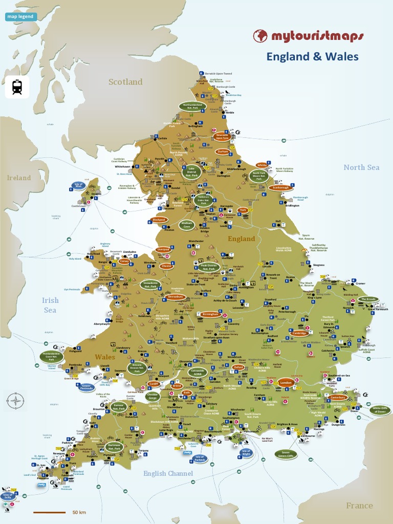 Interactive Tourist Map of England Wales PDF | PDF