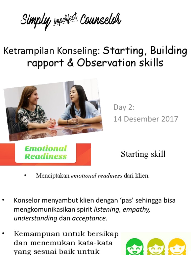 Starting, Building Rapport & Observation Skills | PDF