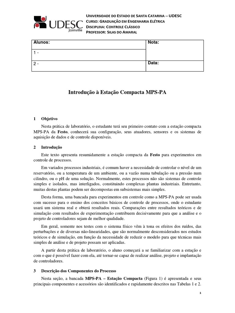 1 Bancada MPS PA | PDF | Engenharia Elétrica | Controlador lógico ...
