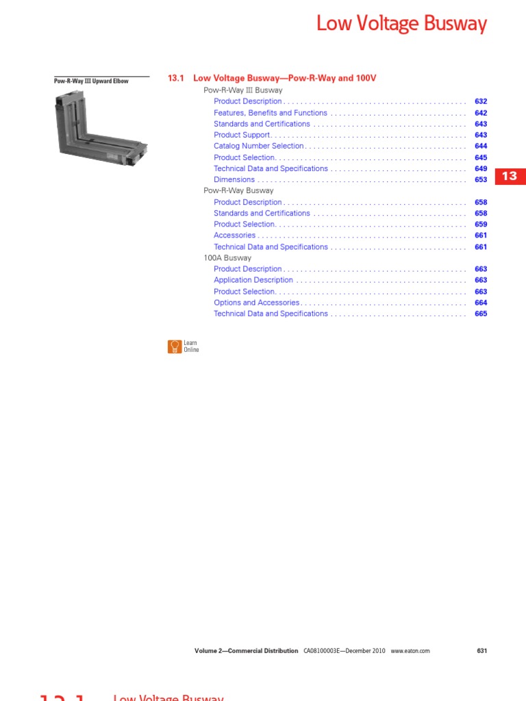 13.1 Low Voltage Busway-Pow-R-Way and 100V | PDF | Fuse (Electrical ...