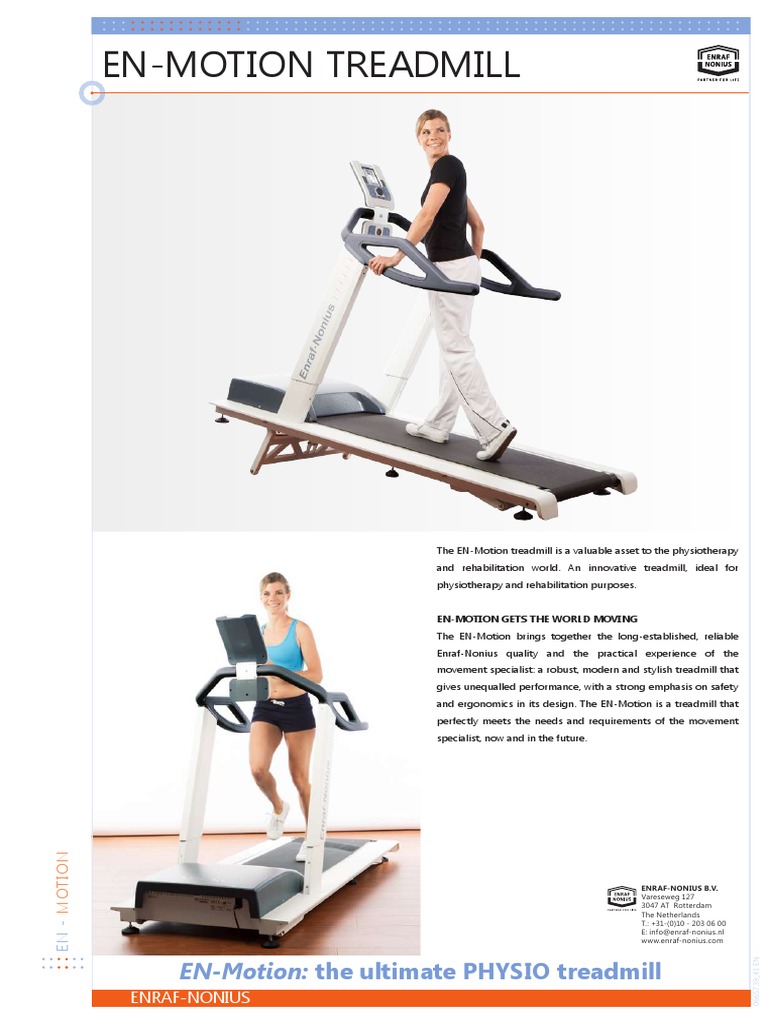 EN-Motion Treadmill for Physiotherapy | PDF | Treadmill | Manufactured ...