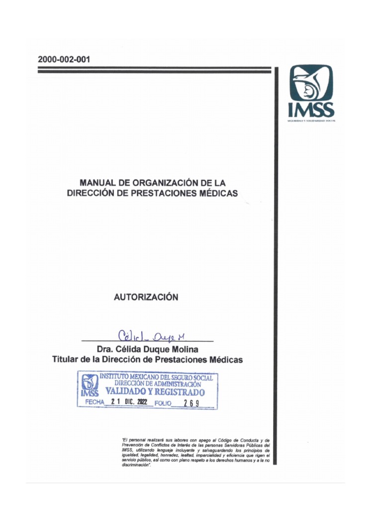 2000 002 001manual De Organización De La Dirección De Prestaciones