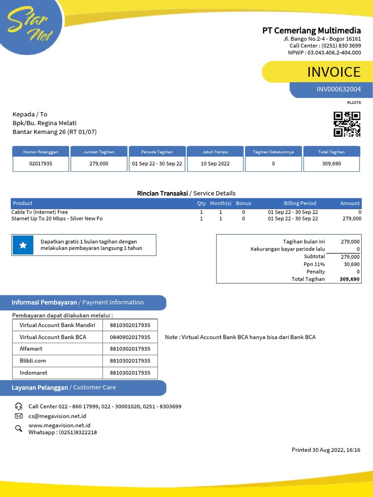 Invoice: PT Cemerlang Multimedia | PDF