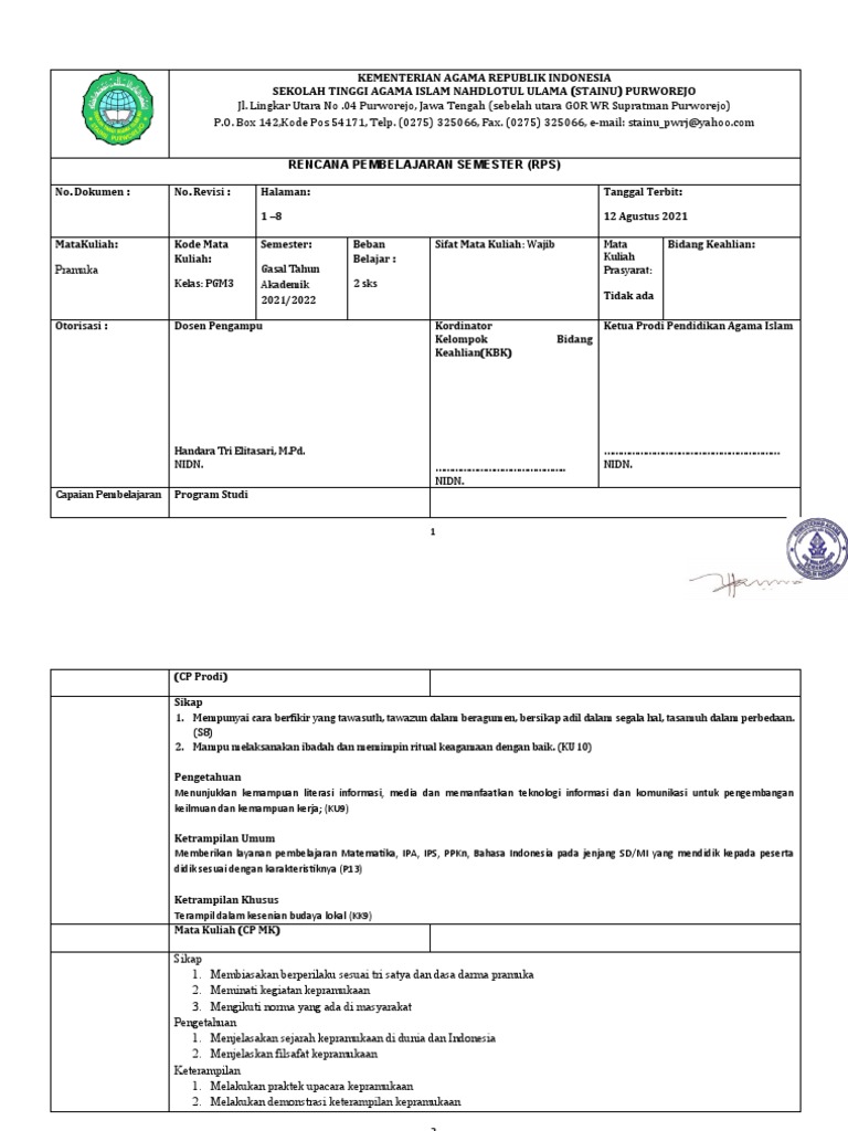 RPS Pramuka Pgmi | PDF