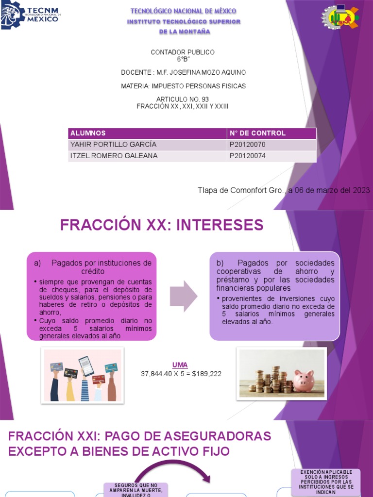 Exposición Art. 93 | PDF | Impuestos | Impuesto sobre la renta