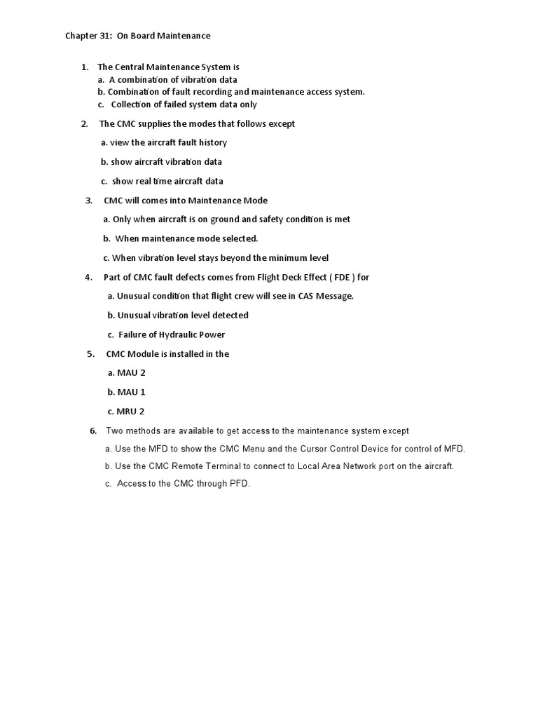 Central Maintenance System Overview | PDF