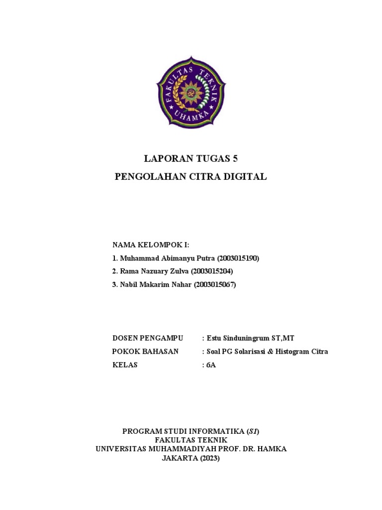 Tugas 5 Kelompok 1 - PCD 6A | PDF