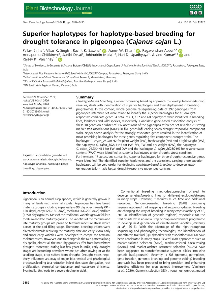 Superior Haplotypes For Haplotype-Based Breeding For | PDF