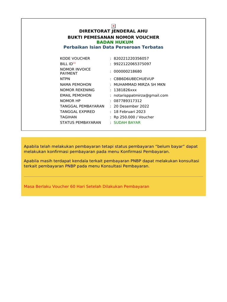 Bukti Pemesanan Voucher 9922122065375097 PDF | PDF