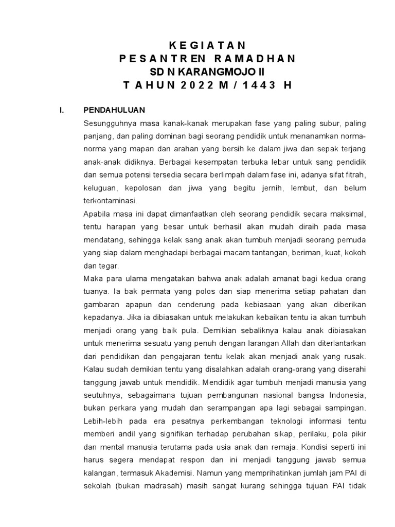 Proposal Pesantren Kilat 2017 | PDF | Ilmu Sosial | Perjalanan Proposal Pesantren Kilat 2017 | PDF | Ilmu Sosial | Perjalanan