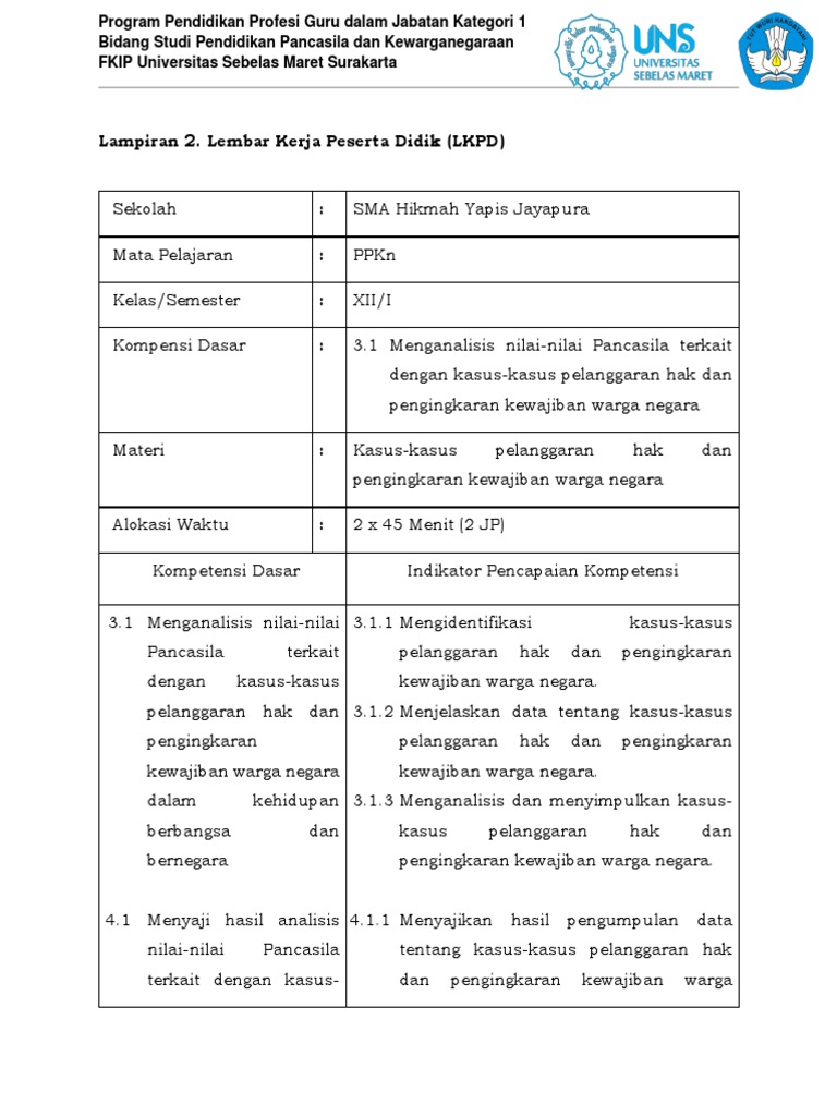 Lampiran 2 LKPD RPP I | PDF