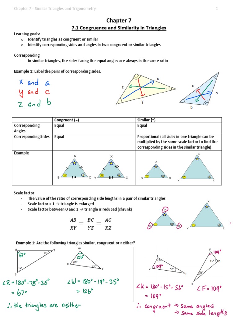 MPM2D - Unit 7 Notes Solutions Thurner | PDF | Trigonometry | Triangle