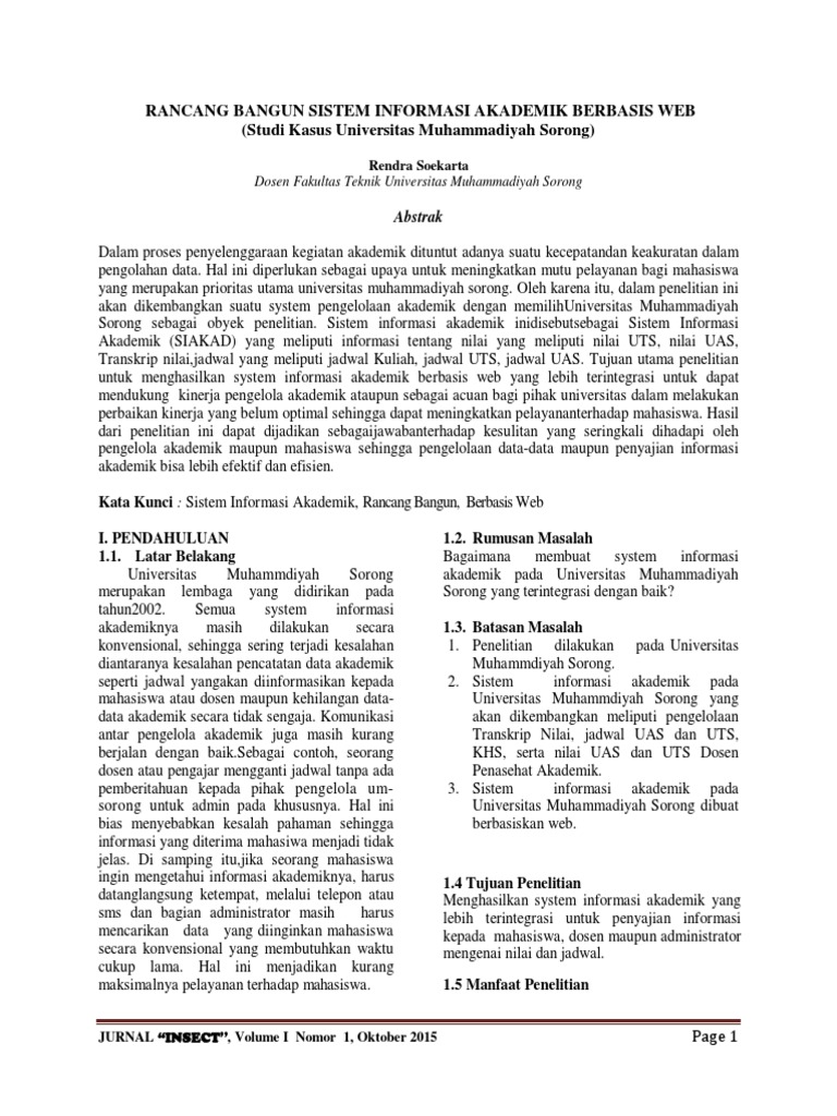 Jurnalumsorong, Journal Manager, RANCANG BANGUN SISTEM INFORMASI AKADEMIK BERBASIS WEB | PDF ...
