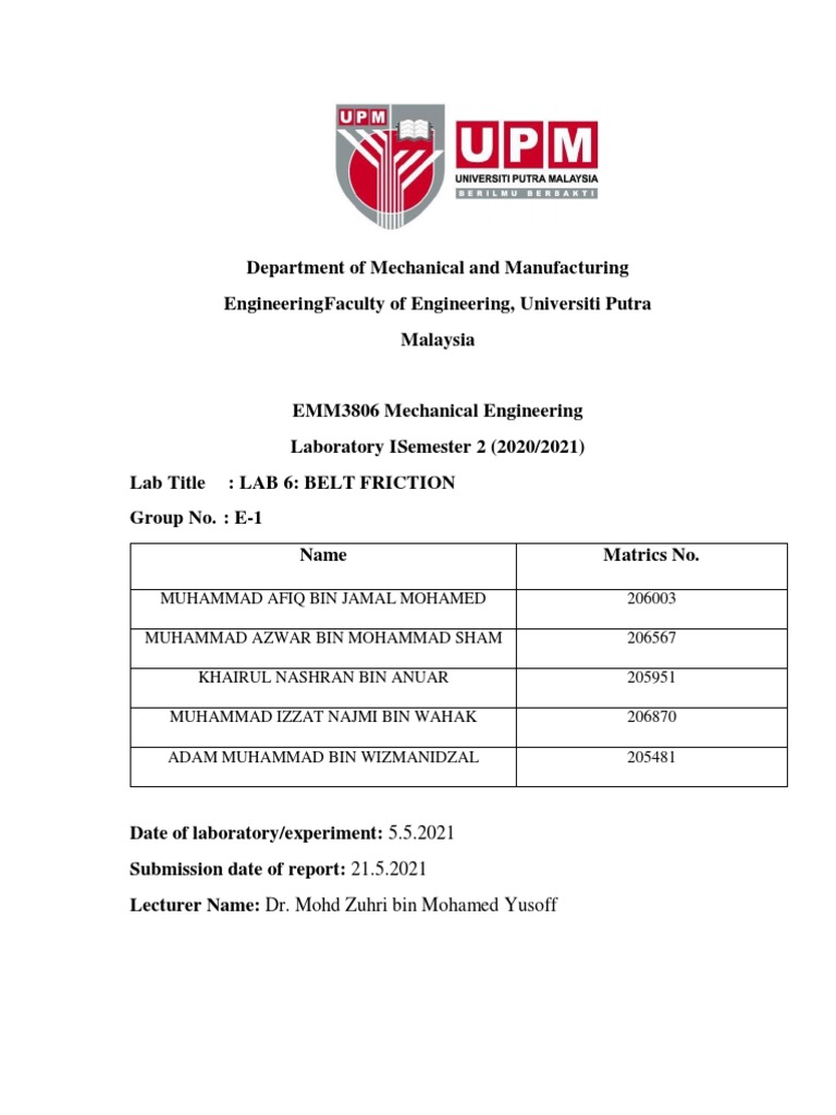 Analysis Of Belt Friction Using Flat And V Belts Determining The Coefficient Of Friction At