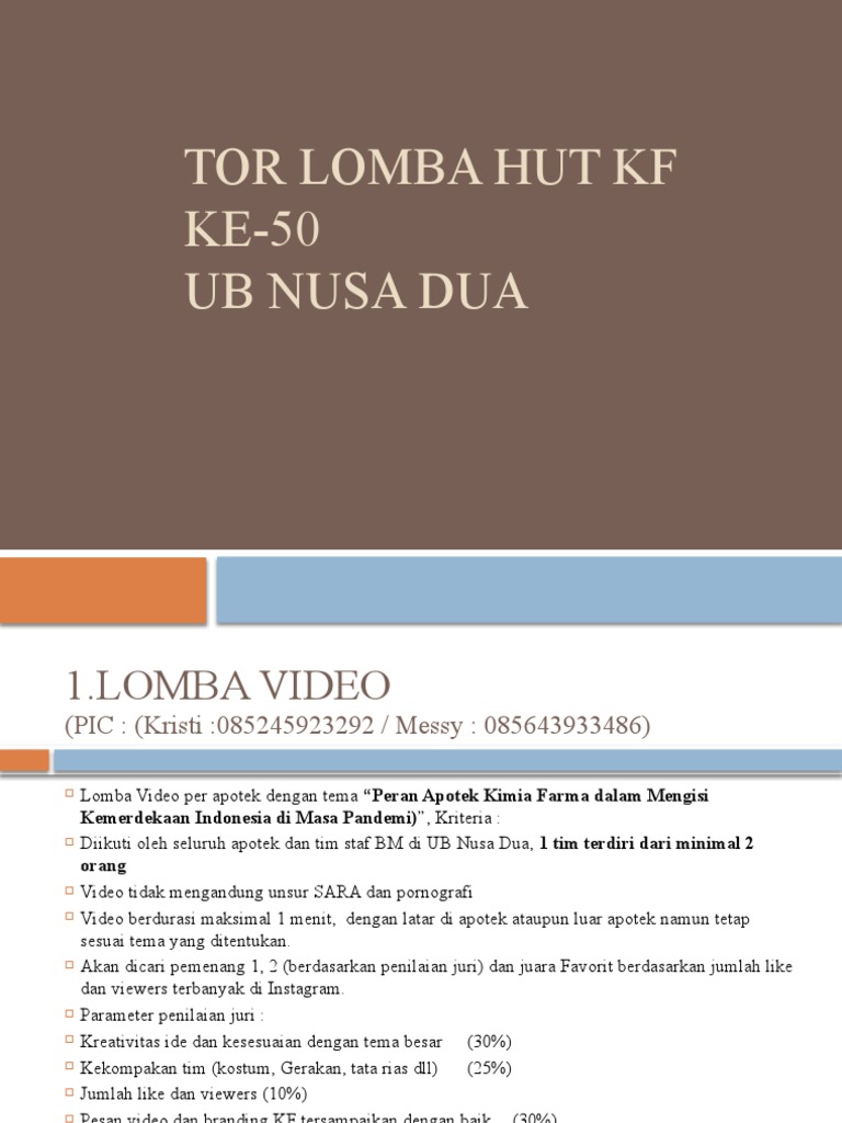 TOR LOMBA HUT KF KE-50.pptx | PDF