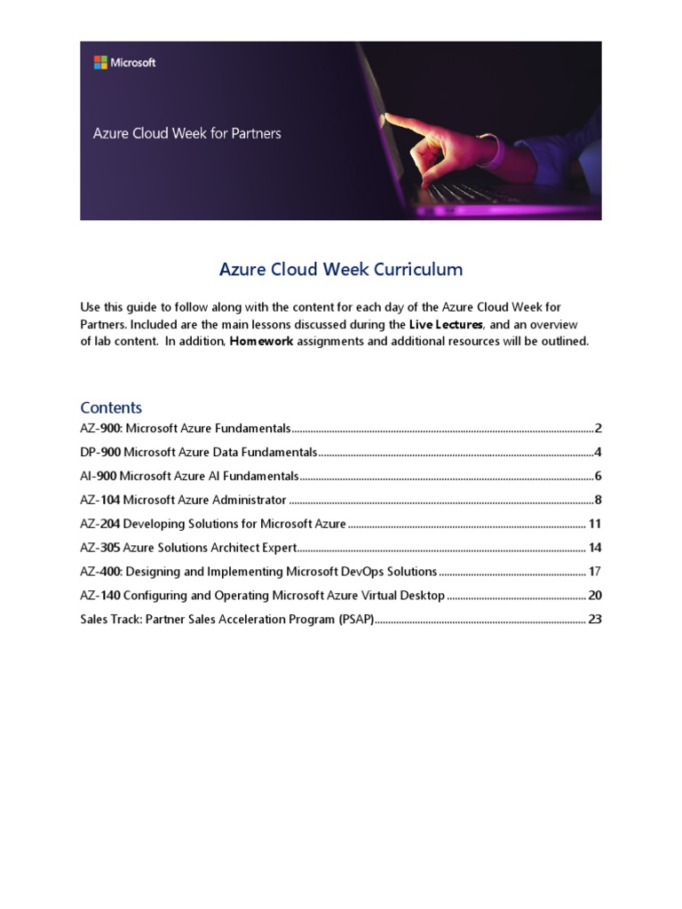Azure Cloud Week Curriculum | PDF | Microsoft Azure | Cloud Computing