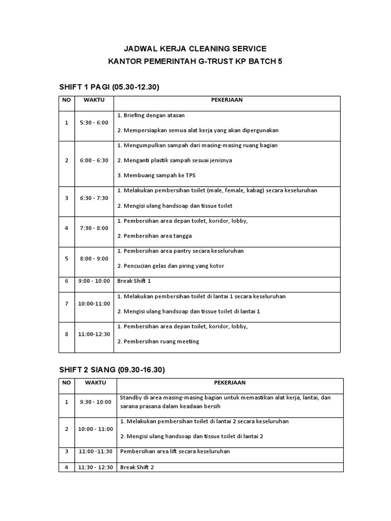 Tugas Sesi 2. Tugas Cleaning Service | PDF