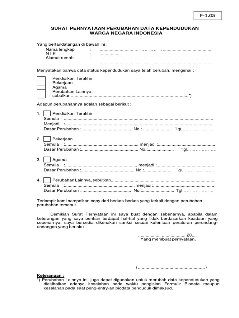 Formulir F1.05 PDF | PDF | Olahraga & Rekreasi | Hukum