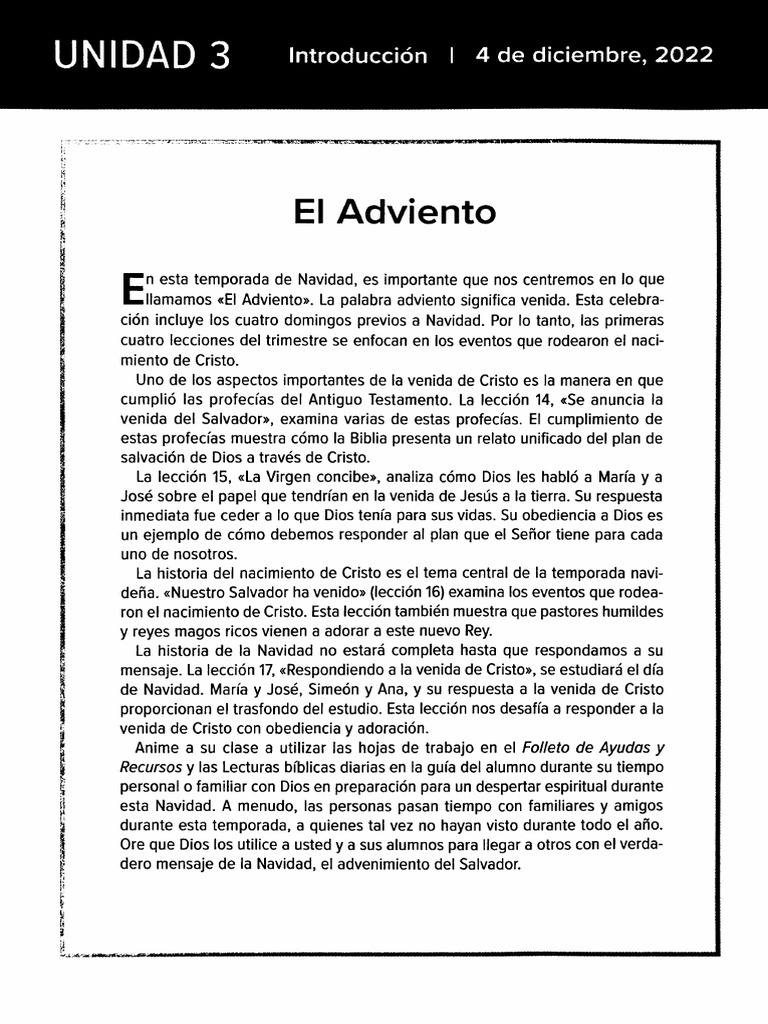 Lec 14 Se Anuncia La Venida Del Salvador Maestron | PDF Lec 14 Se Anuncia La Venida Del Salvador Maestron | PDF