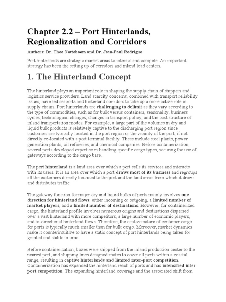 Hinterland Concept | PDF | Port | Containerization