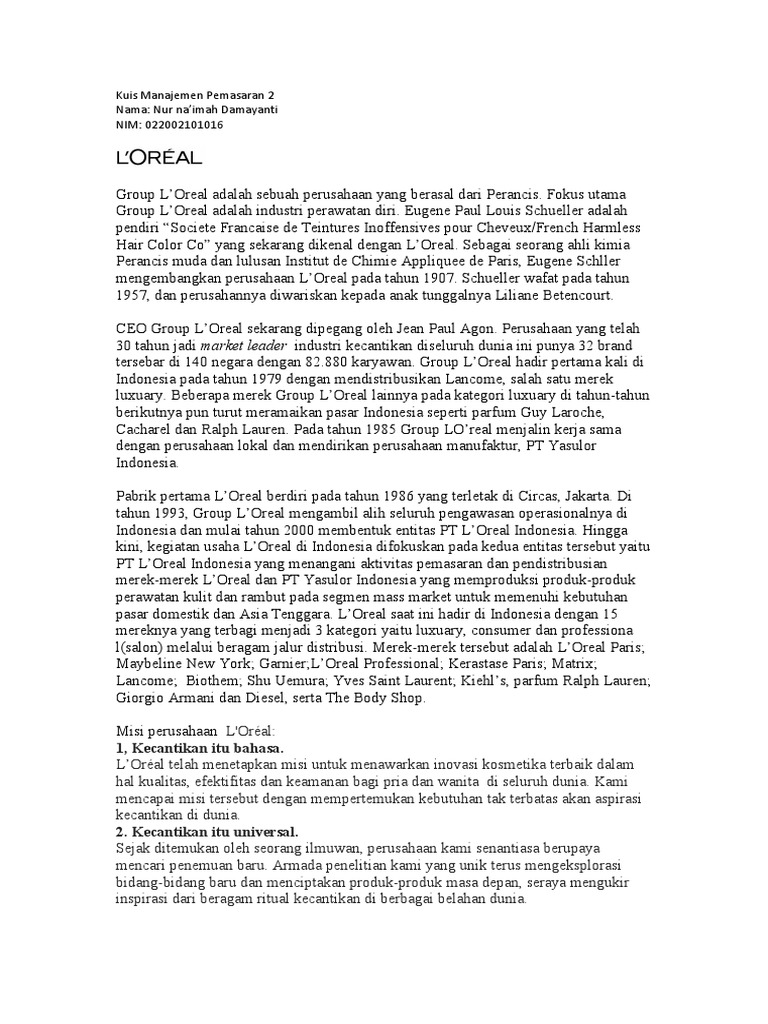 Kuis Manajemen Pemasaran 2 | PDF