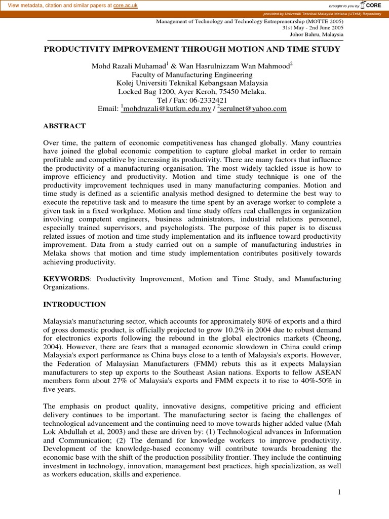 Time Study Example | PDF