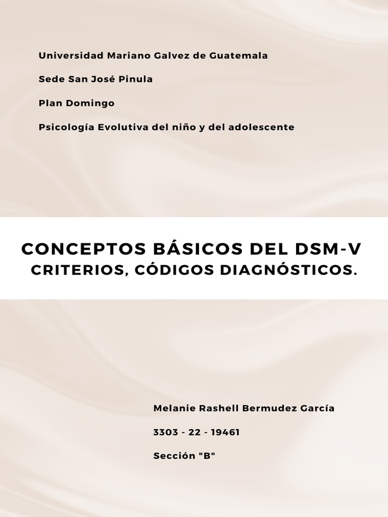 Conceptos Básicos Del DSM - V PDF | PDF | Manual Diagnóstico y Estadístico de los Trastornos ...