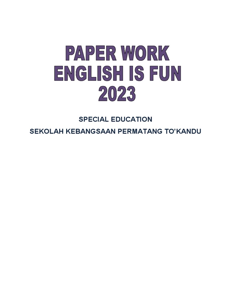 English Is Fun Paperwork 2023 | PDF