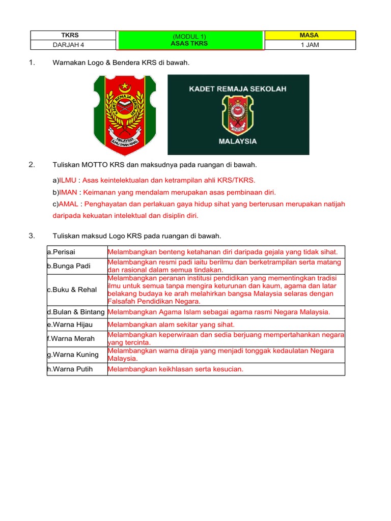 Modul Aktiviti TKRS untuk Sekolah | PDF