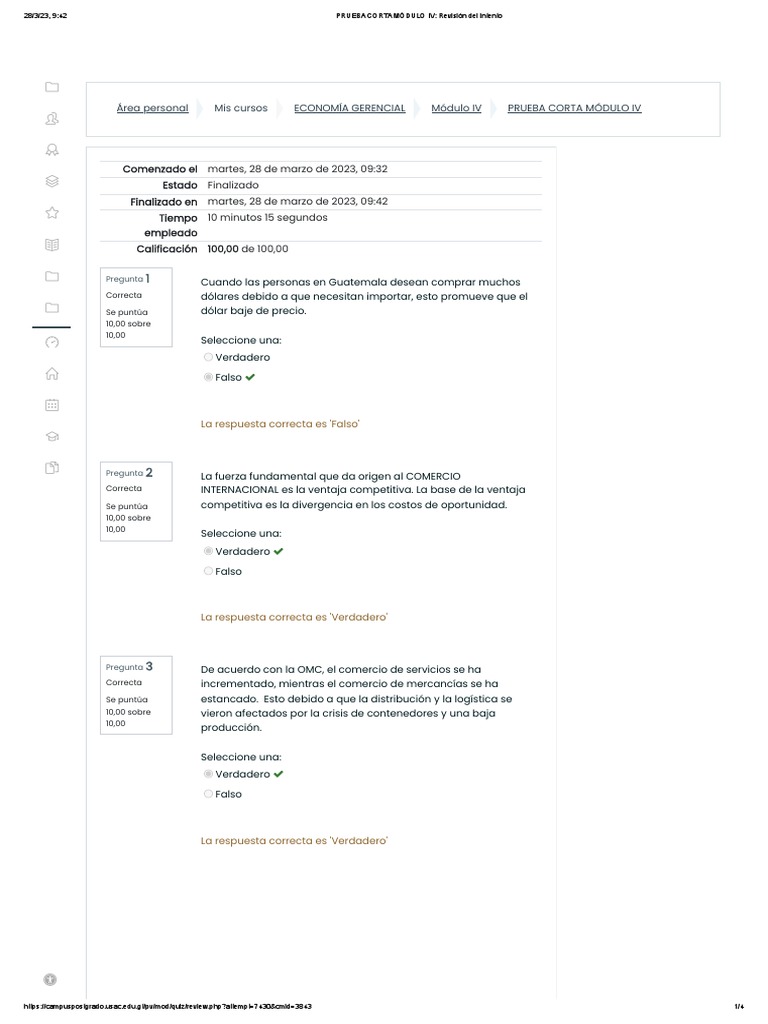 Prueba Corta Módulo Iv | PDF | Guatemala | Balance de pagos