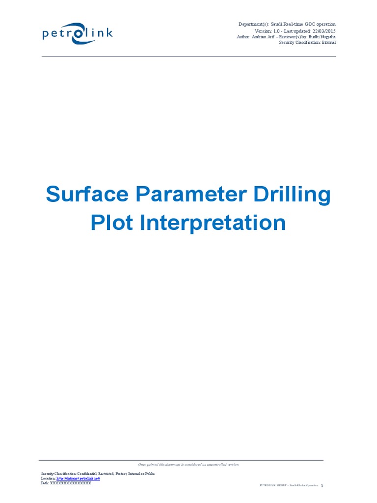 Surface Parameters | PDF | Oil Well | Drilling