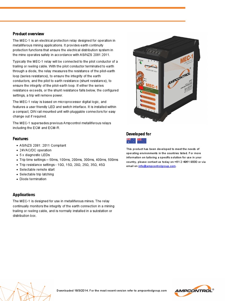 MEC-1 Earth Continuity Relay | PDF | Relay | Components