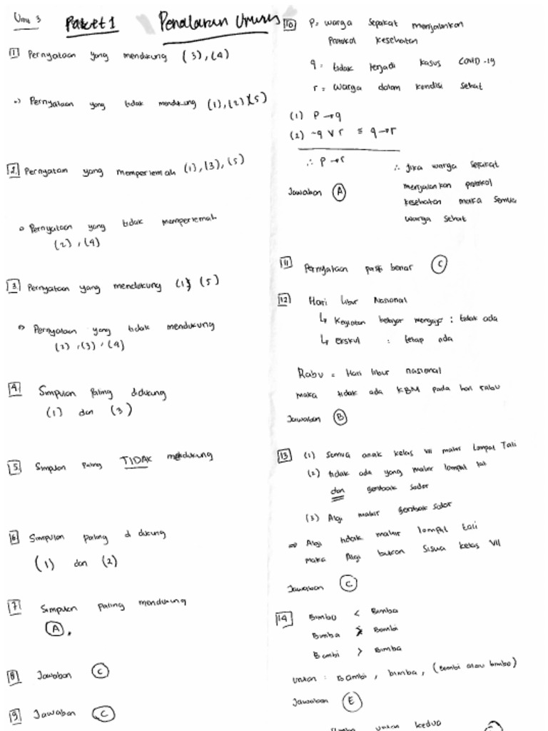 Pembahasan (Penalaran Umum) 1& 2 | PDF