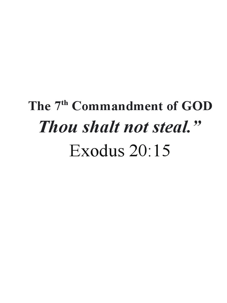 7th Commandment | PDF