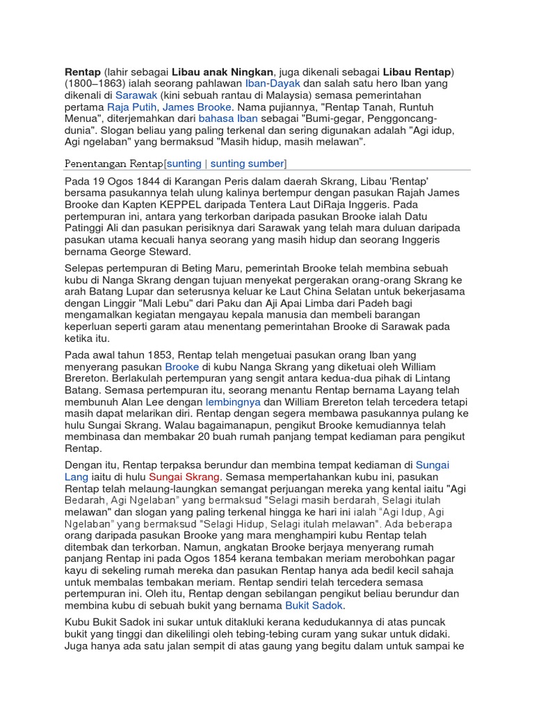 Sejarah KK Rentap | PDF