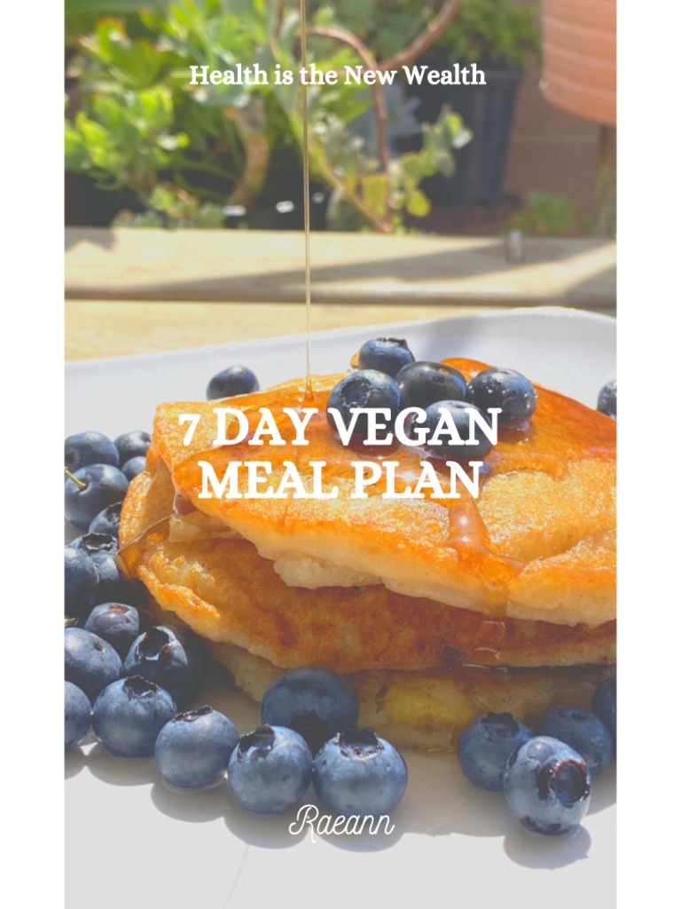 7 Day Vegan Meal Plan. | PDF