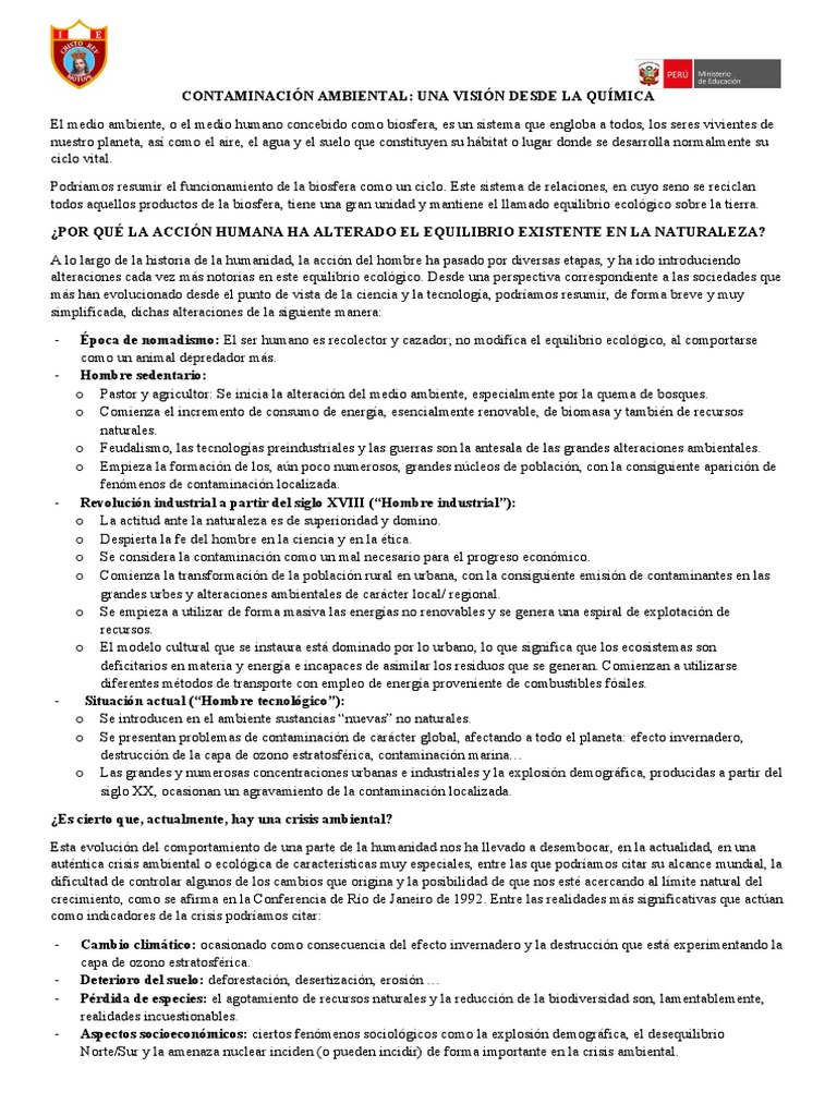 Contaminación Ambiental Texto | PDF