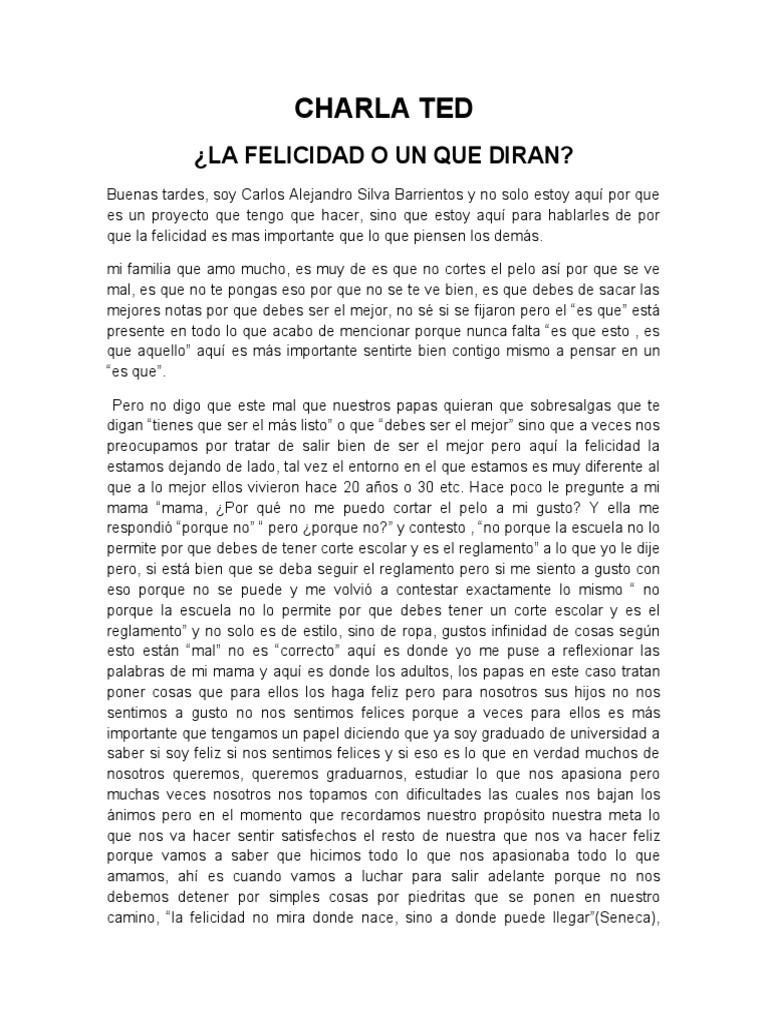 Charla Ted | PDF | Felicidad
