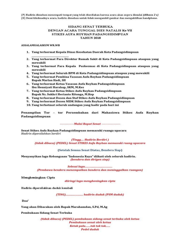 Susunan Acara Dies Natalis | PDF