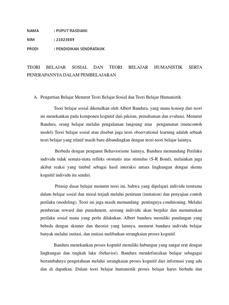 PUPUT RASDIANI_21023089_RESUME DAN MIND MAP PSIKOLOGI 9.pdf | PDF