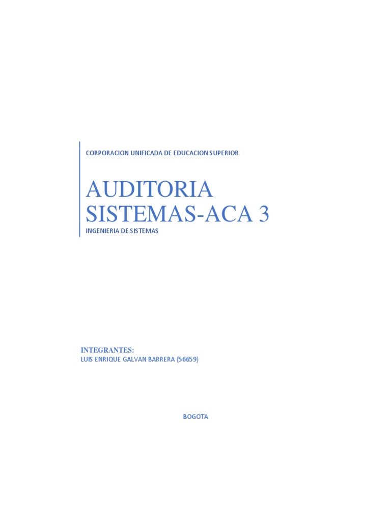 Aca 3 | PDF | Auditoría | Seguridad de información