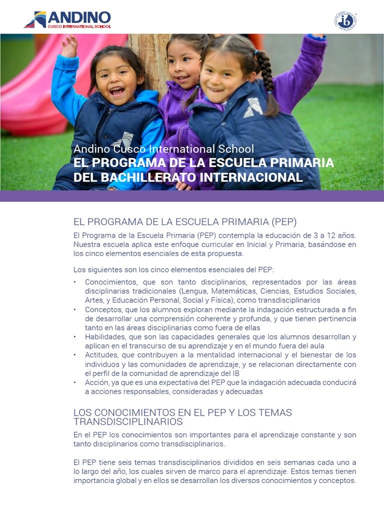 Programa de La Escuela Primaria Del Bachillerato Internacional | PDF ...