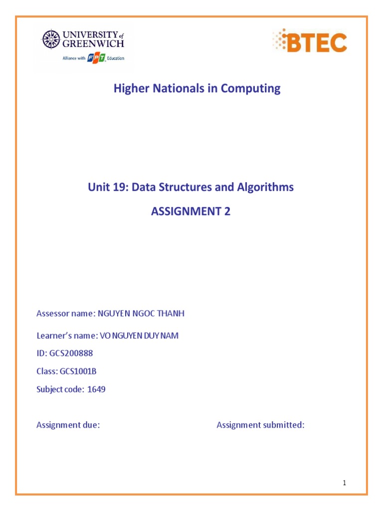 1651 Vo Nguyen Duy Nam Gcs200888 Assignment Brief 2 Pdf Class Computer Programming 